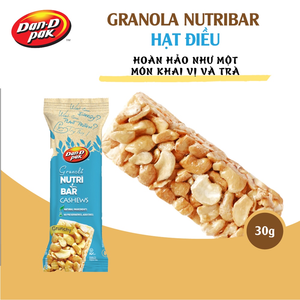 Thanh Granola Hạt điều 30g Granola Nutri Bar Cashews Dan D Pak | Shopee Việt Nam