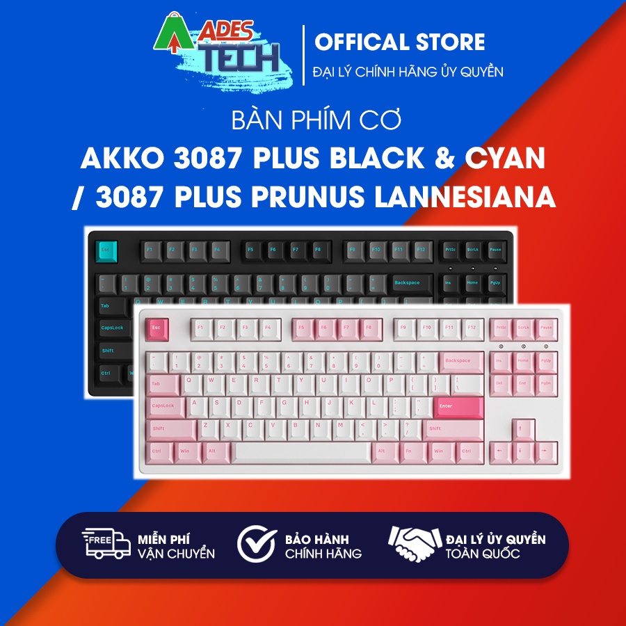 [HÀNG CHÍNH HÃNG] Bàn Phím Cơ AKKO 3087 Plus Black & Cyan / 3087 Plus ...