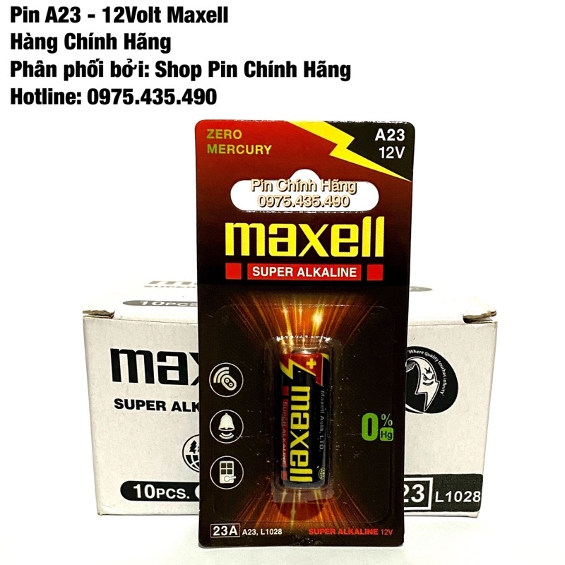 Pin A23 Maxell Cao Cấp Vỉ 1 Viên Hàng Chính Hãng Dùng Cho Điều Khiển ...