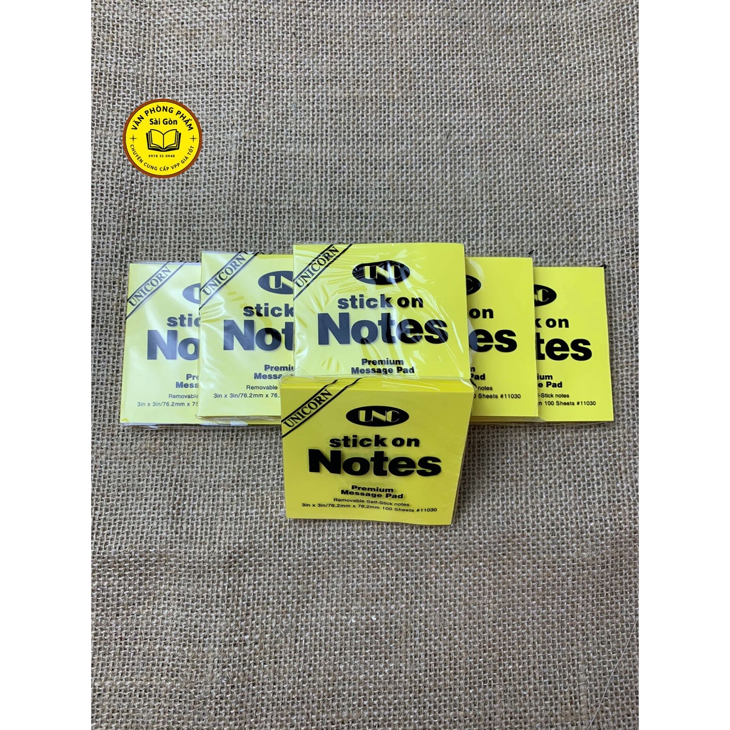 Giấy note / giấy ghi chú vàng UNC 3*3 | Shopee Việt Nam