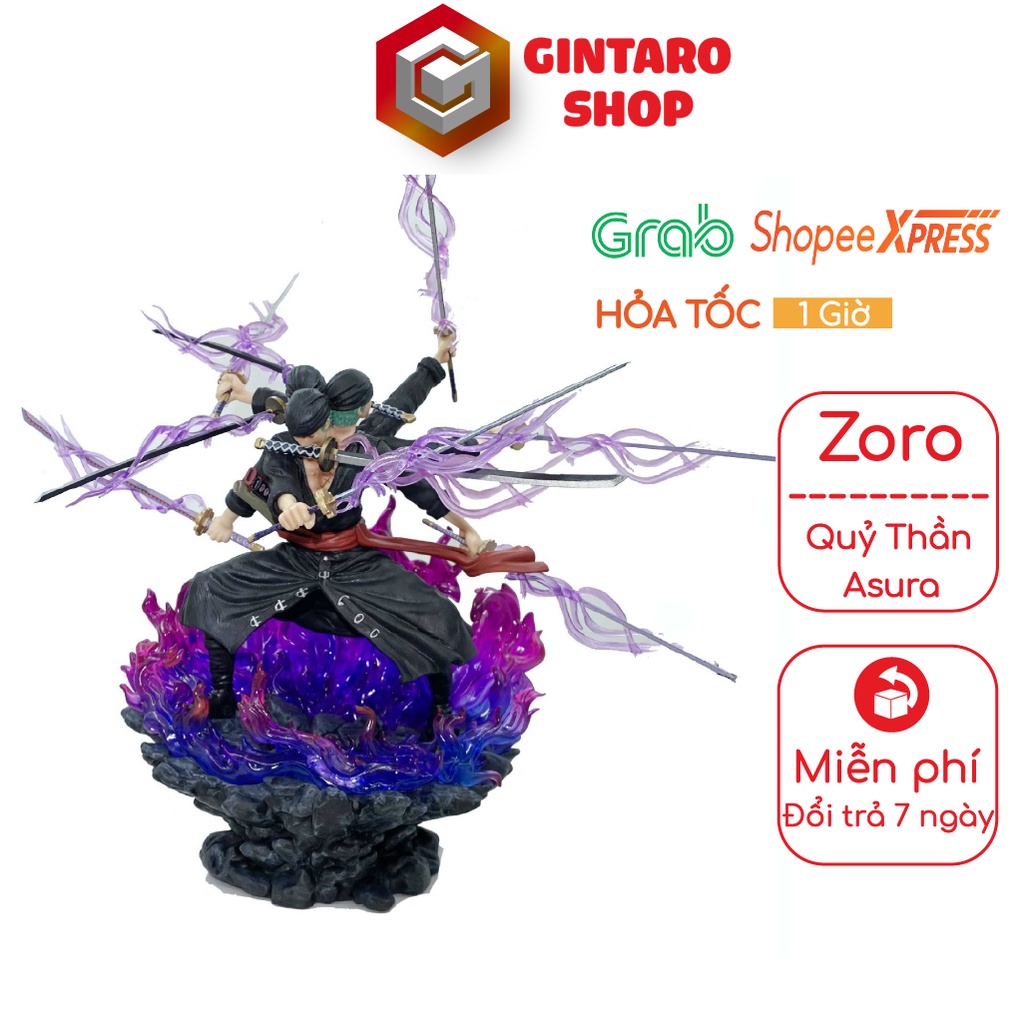 Mô hình One Piece Zoro quỷ thần asura 3 đầu 6 tay haki cực ngầu và chi tiết, Mô hình nhân vật ...
