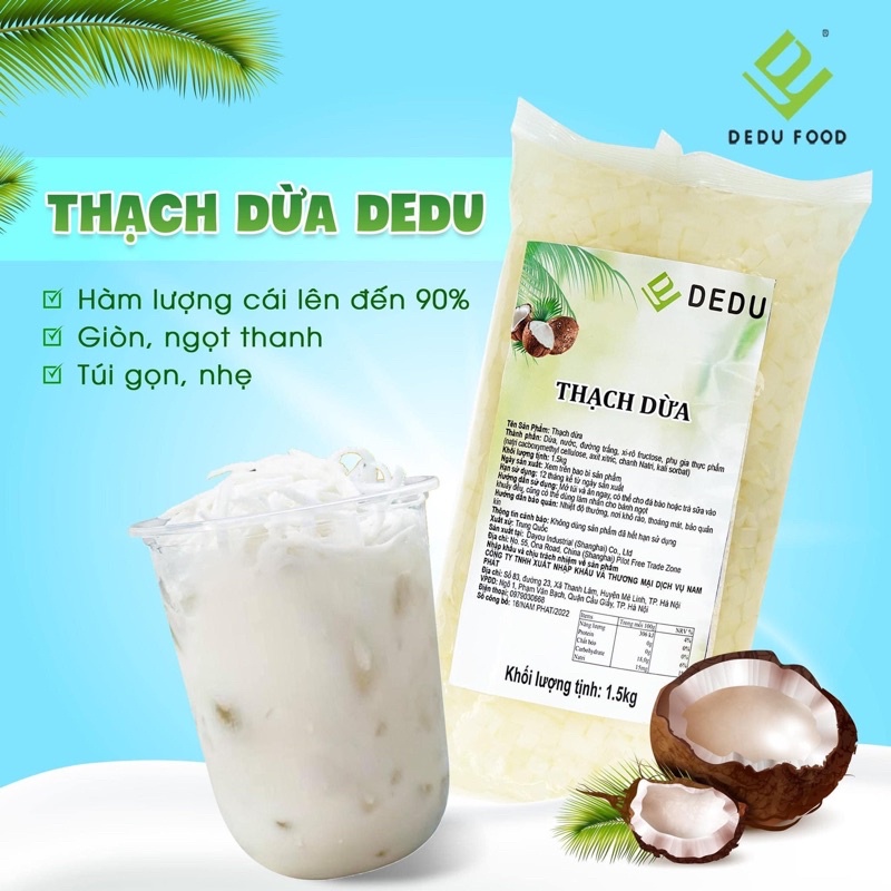 Thạch dừa giòn Đài Loan DEDU 1.5kg | Shopee Việt Nam