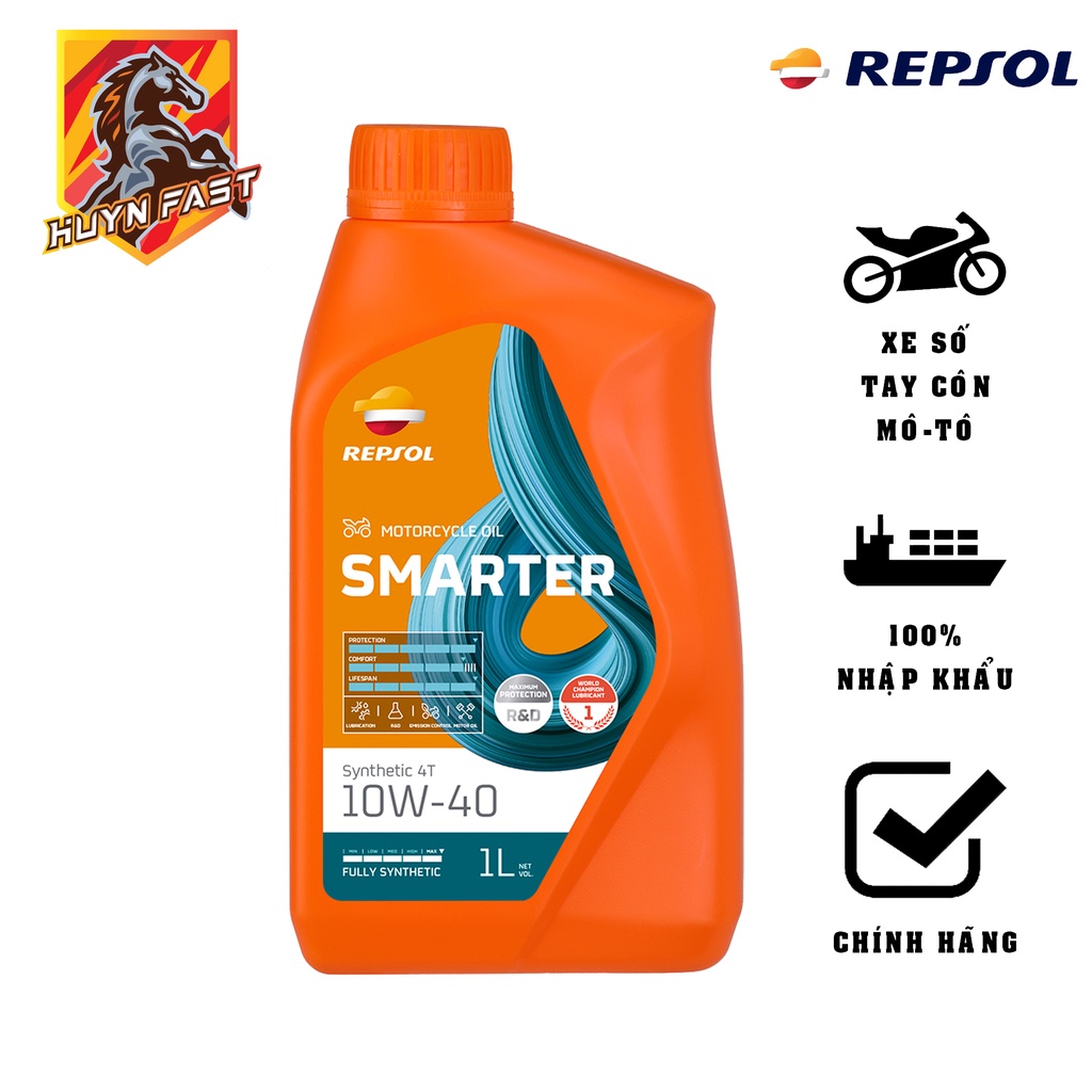 Dầu Nhớt REPSOL SMARTER SYNTHETIC 4T 10W40 – 100% Full Tổng Hợp (1L ...