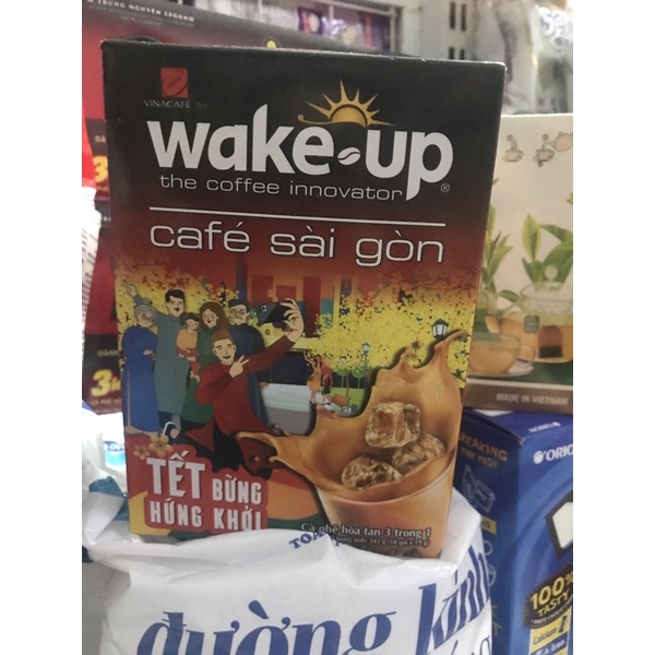 Cafe Wake up Sài Gòn 384 gr bịch 24 gói / hộp xuân | Shopee Việt Nam