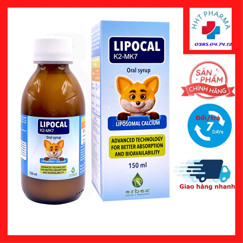 LIPOCAL K2-MK7 Canxi Thực Vật Giúp Bé Tăng Chiều Cao, Xương Chắc Khỏe ...