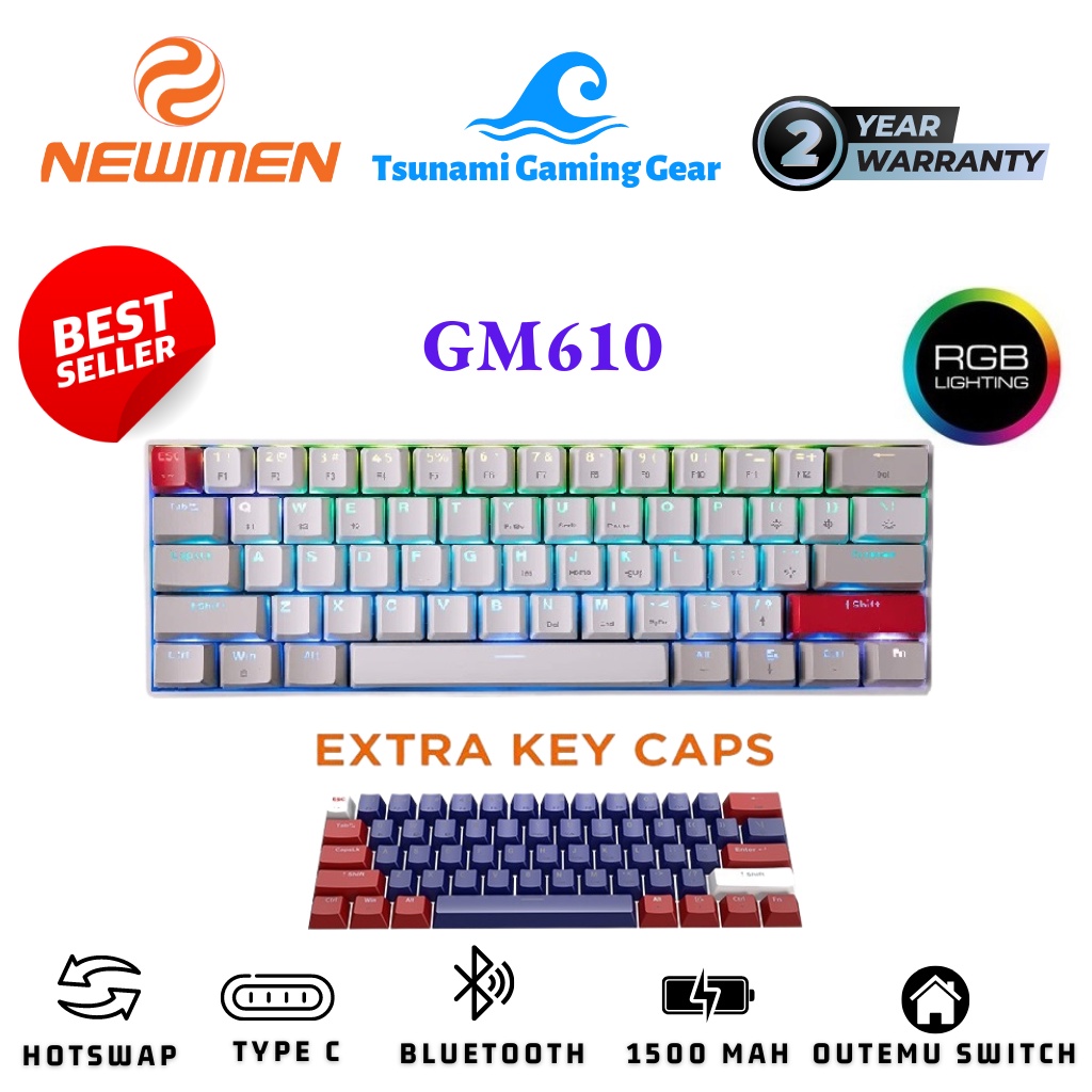 Bàn phím cơ Newmen GM610 led RGB I Bluetooth I USB type C rời - Hàng ...