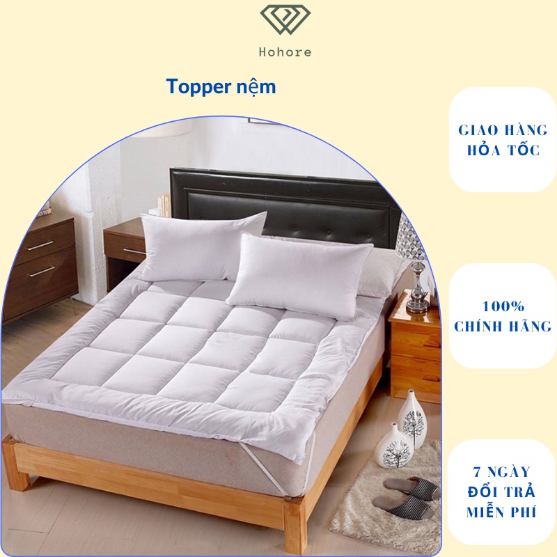 Tấm topper lót nệm tăng độ êm ái cho nệm cao cấp, topper nệm mềm mại đủ ...