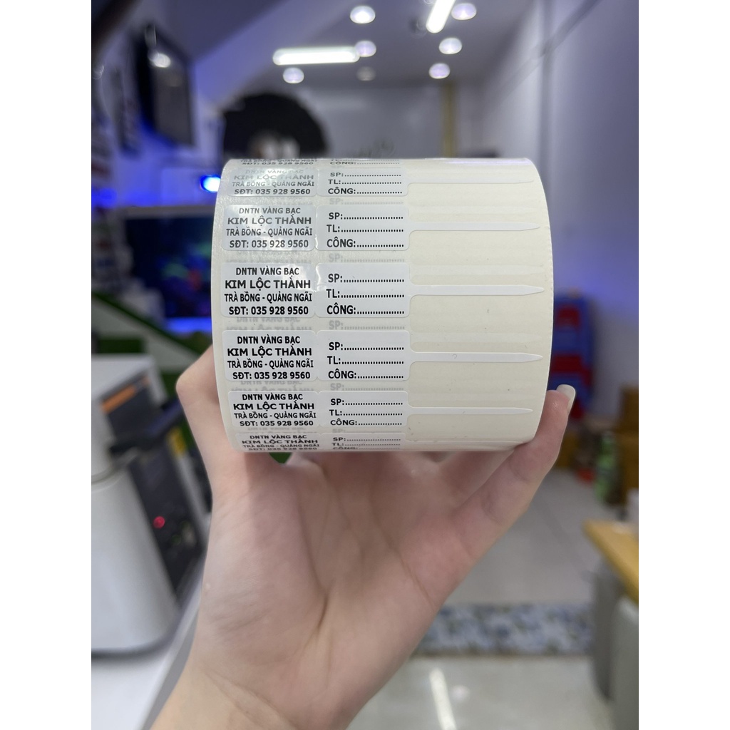 Tem in nhiệt in trang sức khổ 21x10mm = 42x10 = 72x10 dành cho các máy ...