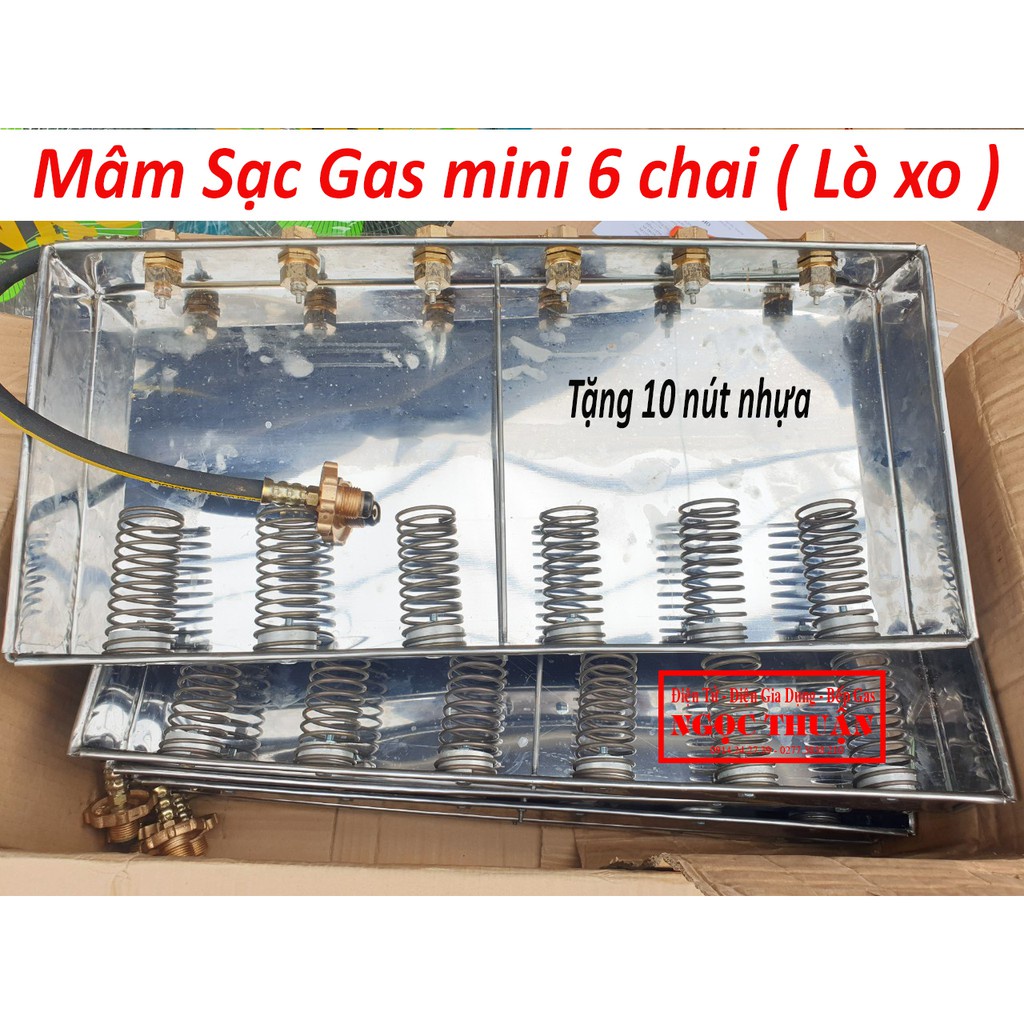 Máng Sạc Mâm sạc gas mini 6 Ngăn Ti kim loại Dây bấm thủy lực +TẶNG kèm ...