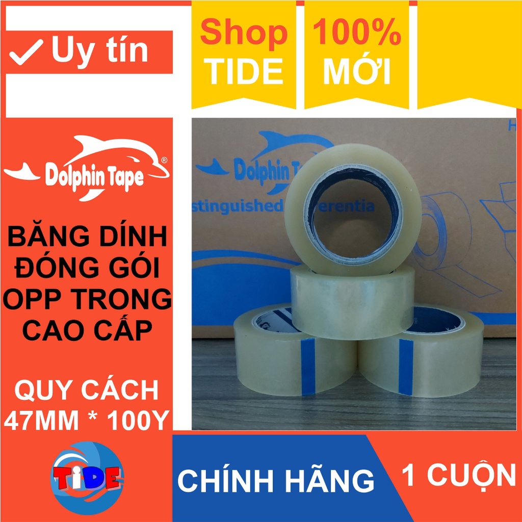 1 cuộn Băng dính trong 47mm x 100Y đóng gói hàng hóa – Băng keo trong OPP chuyên dùng trong công ...
