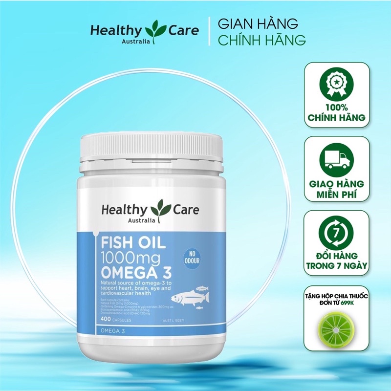 [Chính Hãng] Viên uống dầu cá Omega 3 Healthy Care Fish Oil 400 viên ...