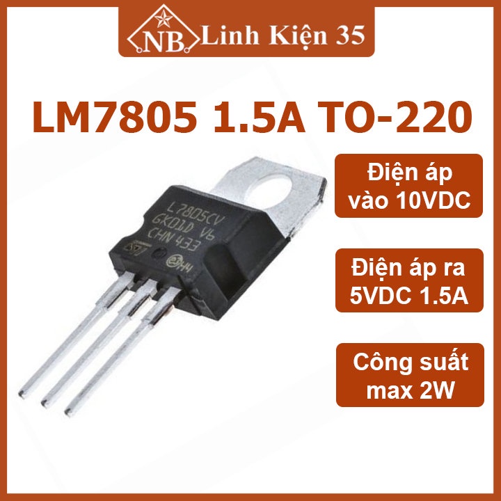 IC nguồn Lm7805 1.5A TO-220 dùng trong mạch nguồn ổn áp | Shopee Việt Nam