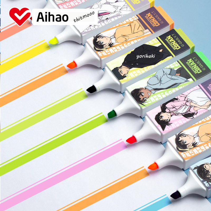 [Aihao] Highlighter Pen - Bút ghi nhớ, đánh dấu nhiều màu Detective ...