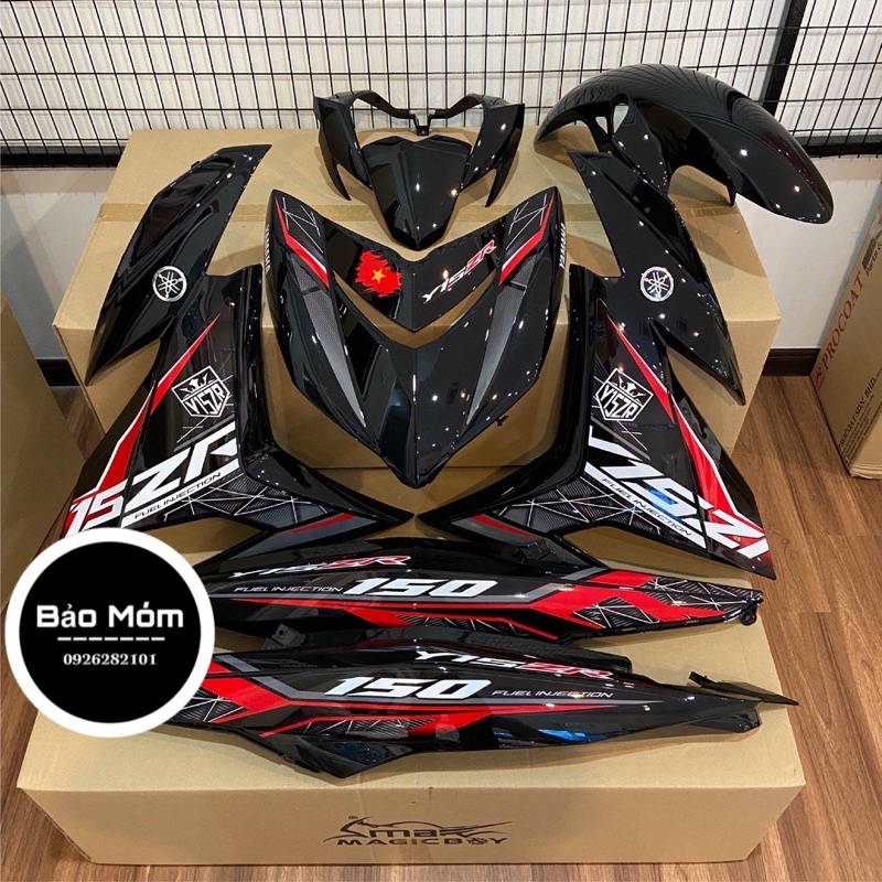 Dàn áo Exciter 150 đen bóng Tem Y15zr tem đỏ | Shopee Việt Nam