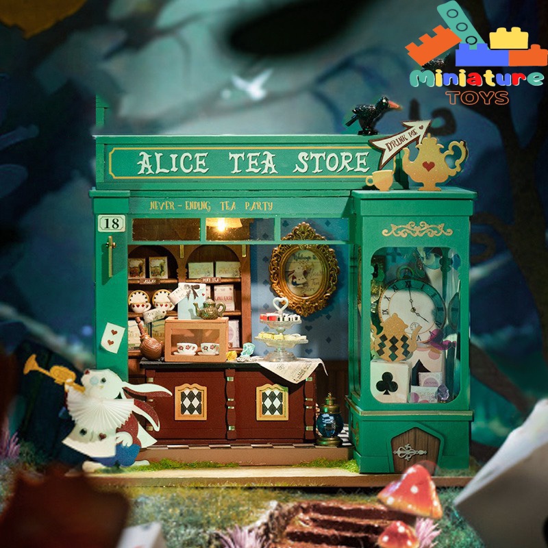 Nhà búp bê Rolife Robotime Alice's Tea Store DIY Miniature House Kit ...
