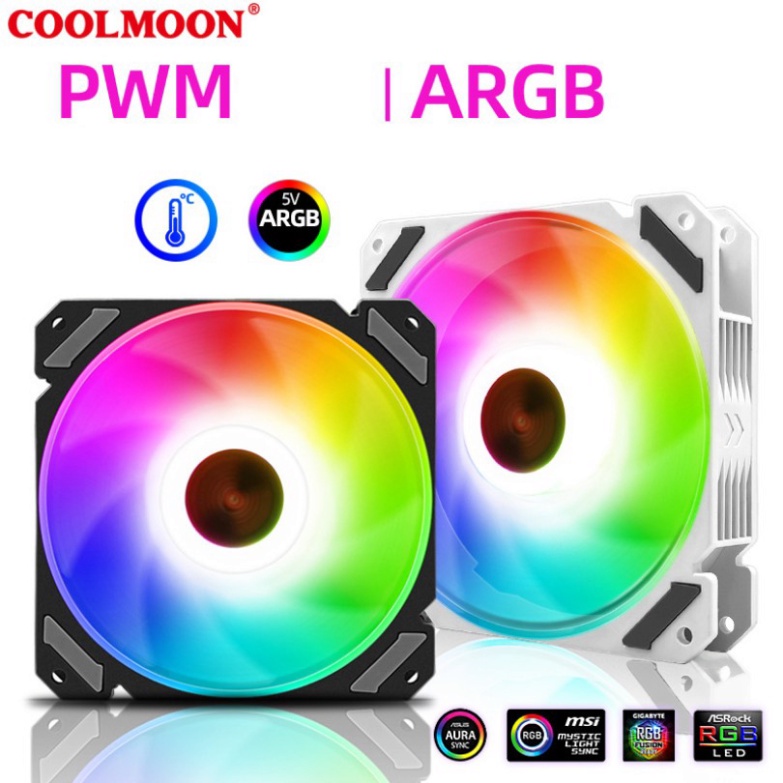 Quạt Tản Nhiệt, Fan Led RGB Coolmoon X3 Có Điều Tốc PWM - Led Sync Main ...
