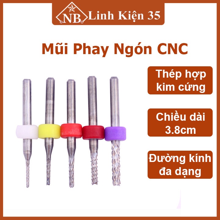 Mũi phay ngón CNC đường kính 0.8mm/1.0mm/1.2mm/1.5mm/2.0mm/2.5mm/3.0mm ...