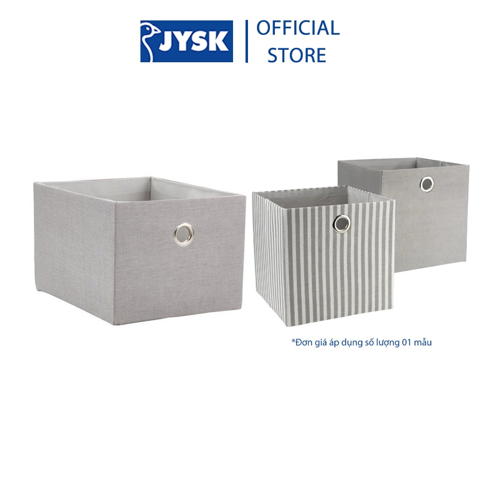 Hộp đựng | JYSK Gervald | polyester/giấy nén | ghi/trắng | nhiều kích ...