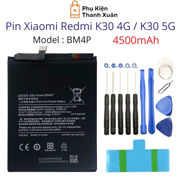 Pin zin Xiaomi Redmi K30 4G / K30 5G BM4P 4500 mAh | Dung lượng gốc ...
