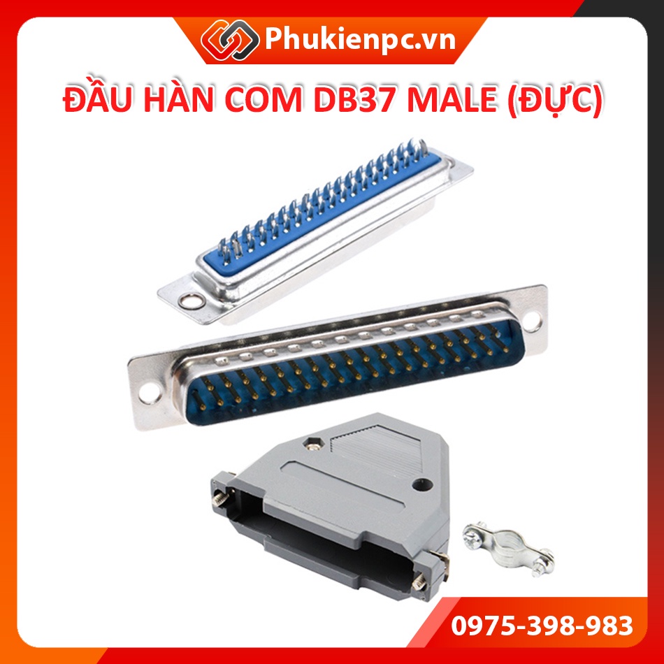 Đầu hàn COM DB37 Male (Đực), DB37 Female (Cái) kèm vỏ ốp, Hàn cáp COM ...