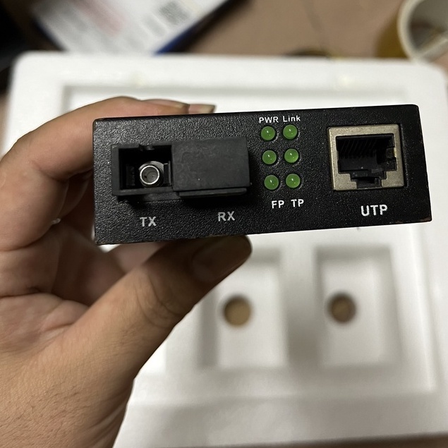 🌟CŨ 🌟 Bộ chuyển đổi quang ra lan điện TRANSCOM 10/100BASE-TX TO 100BASE-FX TS-1000N-11-SFP ...