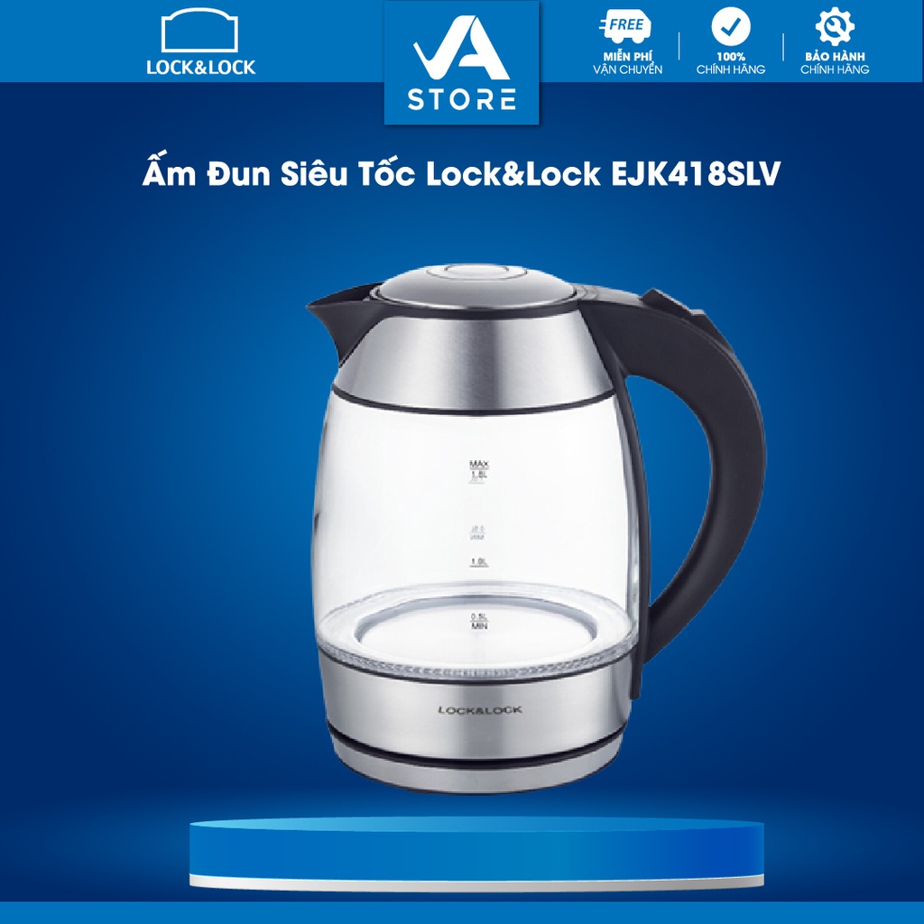 Ấm điện đun nước thủy tinh Lock&Lock EJK418 SLV 1.8L 1850W | Shopee ...