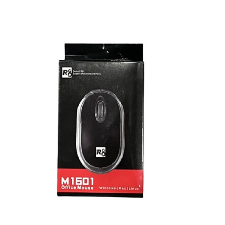 CHUỘT MÁY TÍNH R8 M1601 LED USB ĐEN, CHUỘT VĂN PHÒNG CÓ DÂY, MOUSE MINI ...