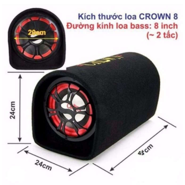 Loa Bluetooth SUB Crown 8 tròn dùng nguồn 12 V/ 24 V/ 220 V | Shopee ...