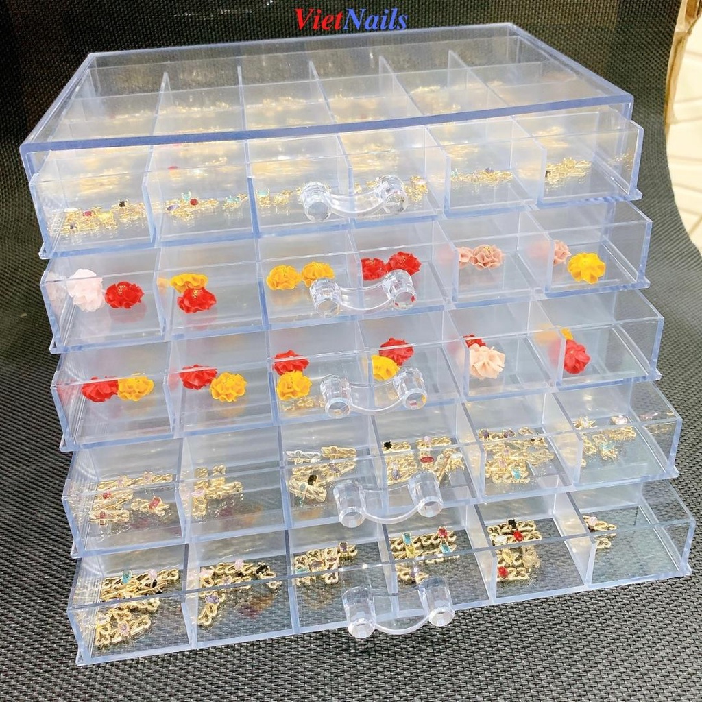 Khay Đựng Charm Nail 3Tầng, 5 Tầng Màu Đen, Màu Trắng - Khay Meka Đựng ...