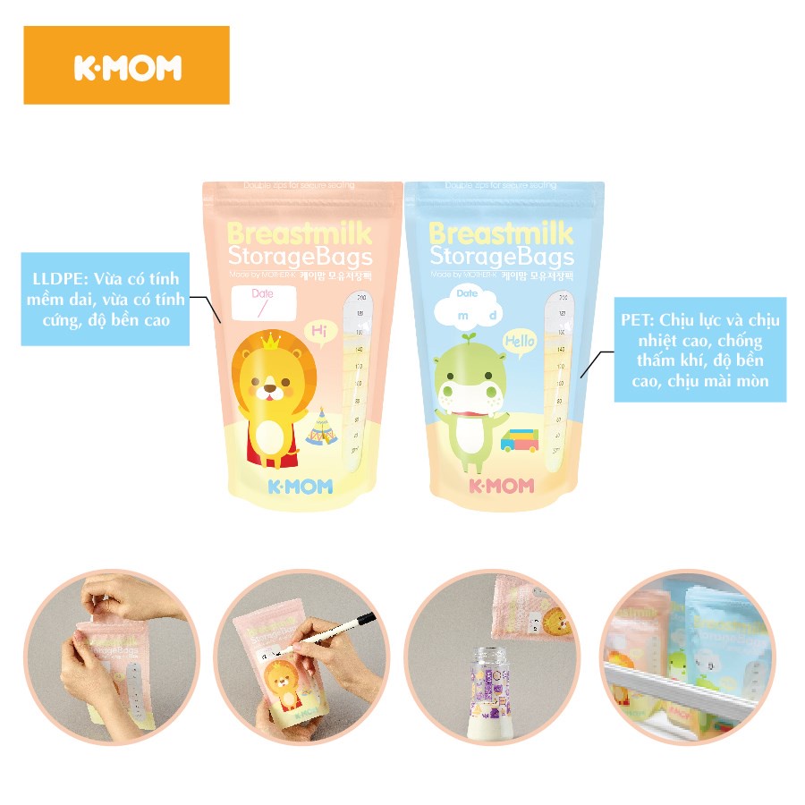 TÚI TRỮ SỮA K-MOM HÀN QUỐC (200ML-50C) | Shopee Việt Nam