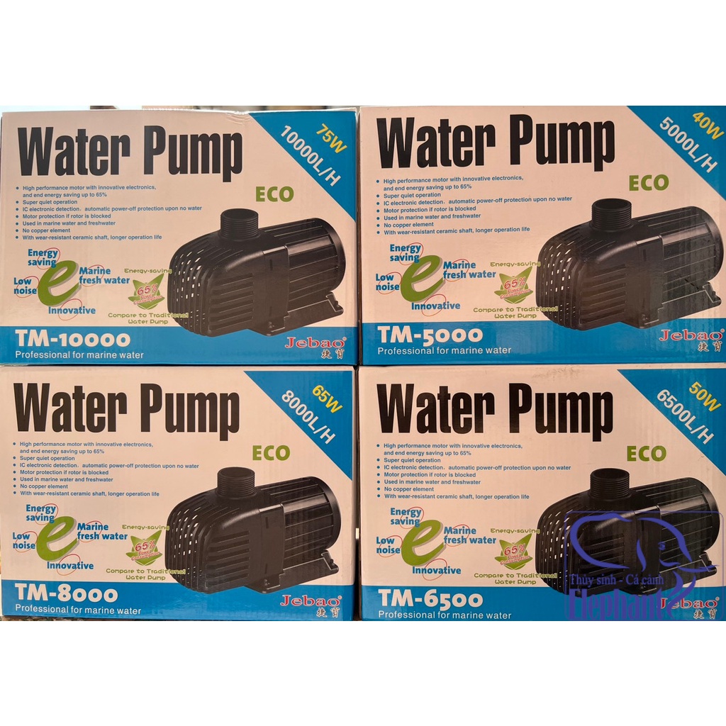 Máy Bơm Lọc Nước Hồ Cá, hòn non bộ JEBAO TM 5000, 6500, 8000, 10000 ...