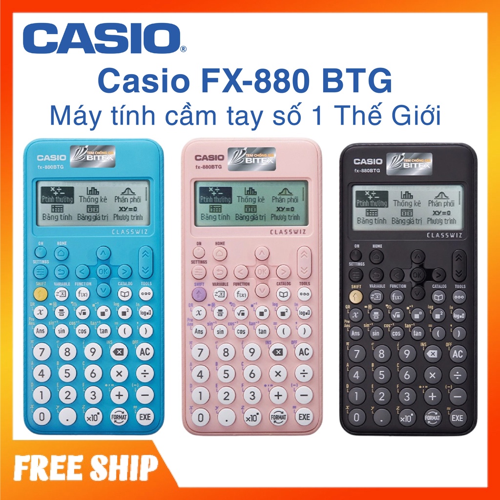 Máy tính Casio Fx 880 BTG cao cấp, tích hợp QR Code dạy & học, Bảng ...