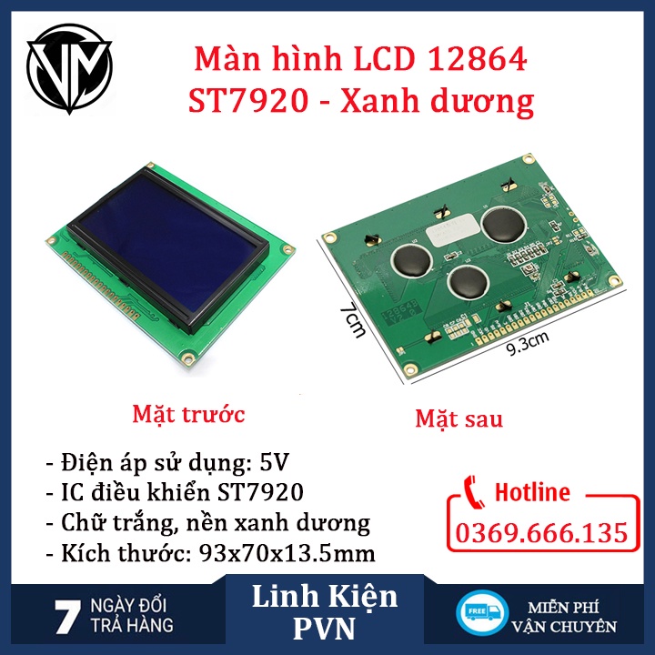 LCD 12864 Graphic Xanh Dương ST7920 / KS0108 | Shopee Việt Nam