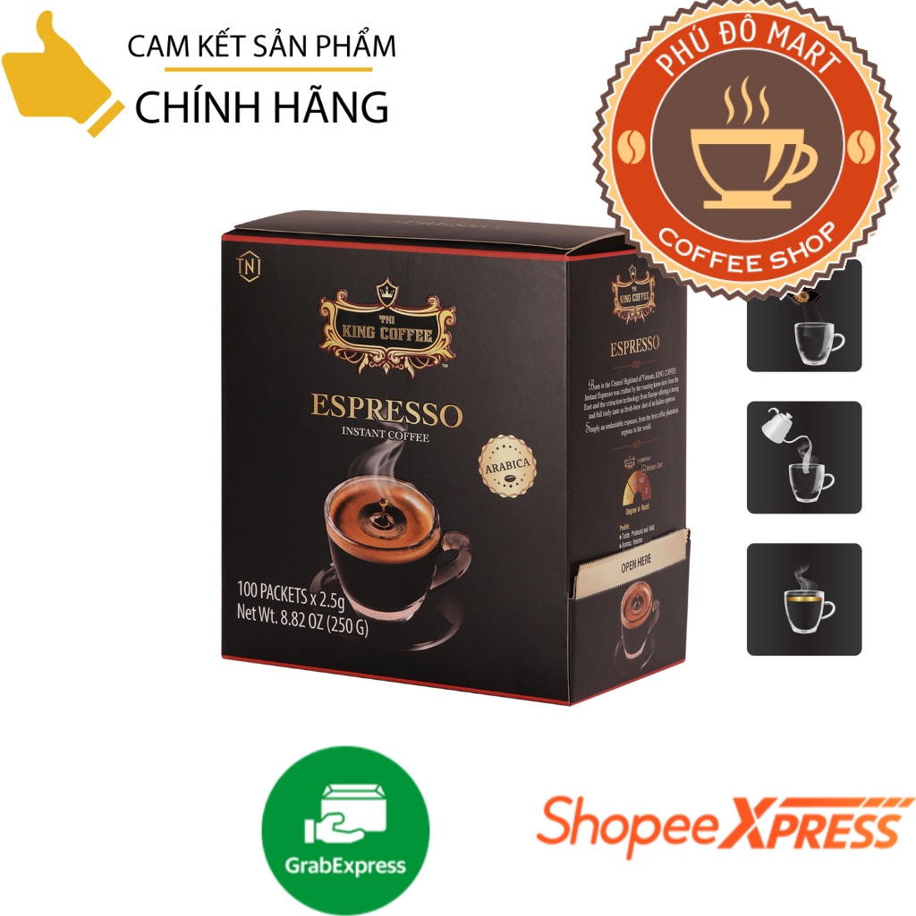 ( Date :2026 ) Cà Phê Hoà Tan Đen không đường King Coffee Espresso ...
