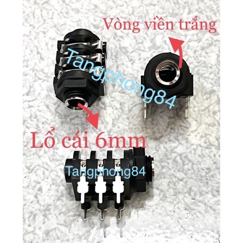Ổ cắm 6ly Micro ampli viền trắng và viền vàng , lổ cái 6mm, giá 1 combo ...