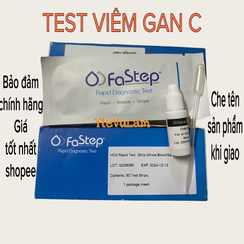 [CÓ HỎA TỐC, CHE TÊN SẢN PHẨM]Que Test nhanh viêm gan C Fastep dạng que ...