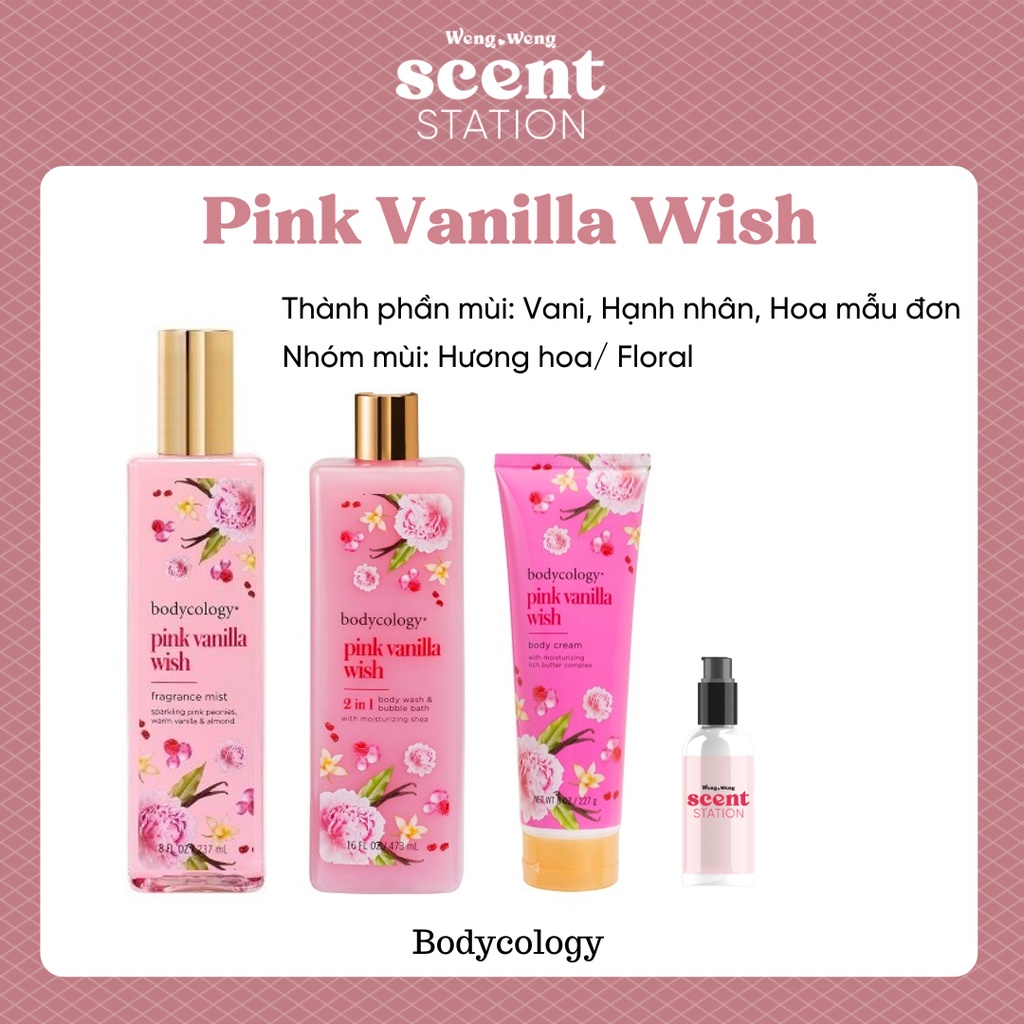 Bộ Sản Phẩm Chăm Sóc Cơ Thể Toàn Diện Bodycology mùi Pink Vanilla Wish ...