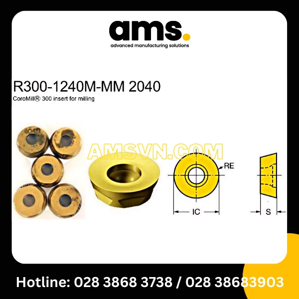 Mảnh dao phay CoroMillⓇ 300 R300-1240M-MM 2040 | Shopee Việt Nam