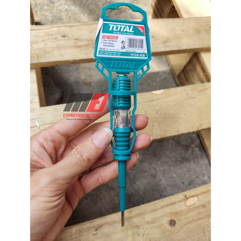 Bút Thử Điện 140mm TOTAL THT291408 Điện áp AC 100-500V Kích thước 3 x ...