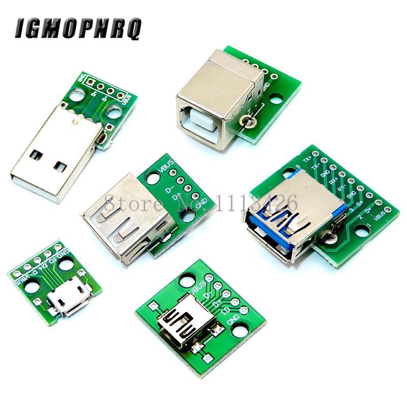 Set 5 Bảng Mạch Chuyển Đổi Giao Diện USB A Male USB 2.0 3.0 A Female USB B Sang 2.54mm DIP PCB ...