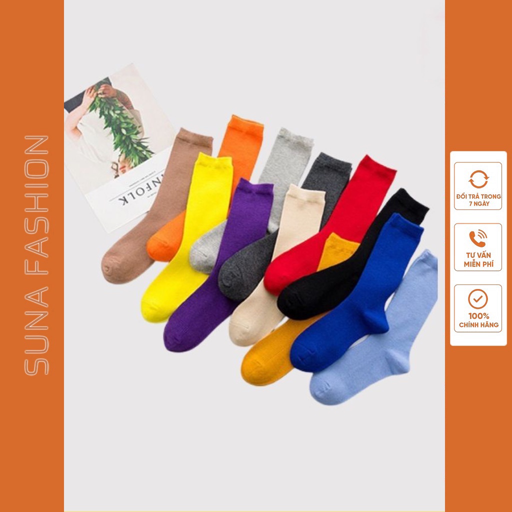 Tất Cổ Cao Nam Nữ Phong Cách Hàn Quốc Tất Nữ Cổ Cao Co Dãn Thấm Hút Mồ Hôi Shopee Việt Nam