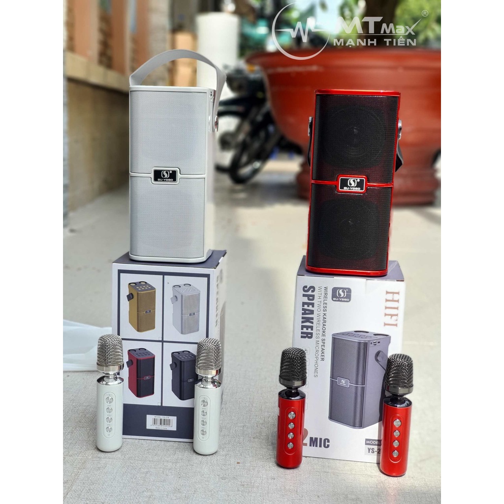 Loa bluetooth karaoke mini YS 218 Kèm 2 Mic thiết kế nhỏ gọn độc đáo âm ...
