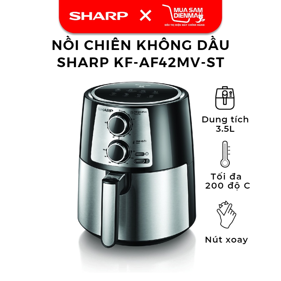 [Chính Hãng]Nồi chiên không dầu Inox nướng đa năng Sharp 4.2 5 7 lít KF ...