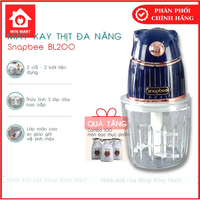 Máy xay thịt thực phẩm đa năng Snapbee BL200 (Màu xanh)- Dung tích 6L ...