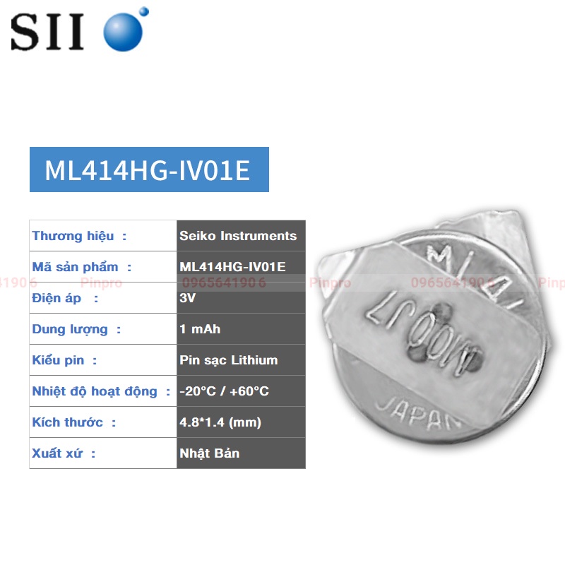 Pin sạc Seiko ML414H-IV01E 3V chính hãng | Shopee Việt Nam