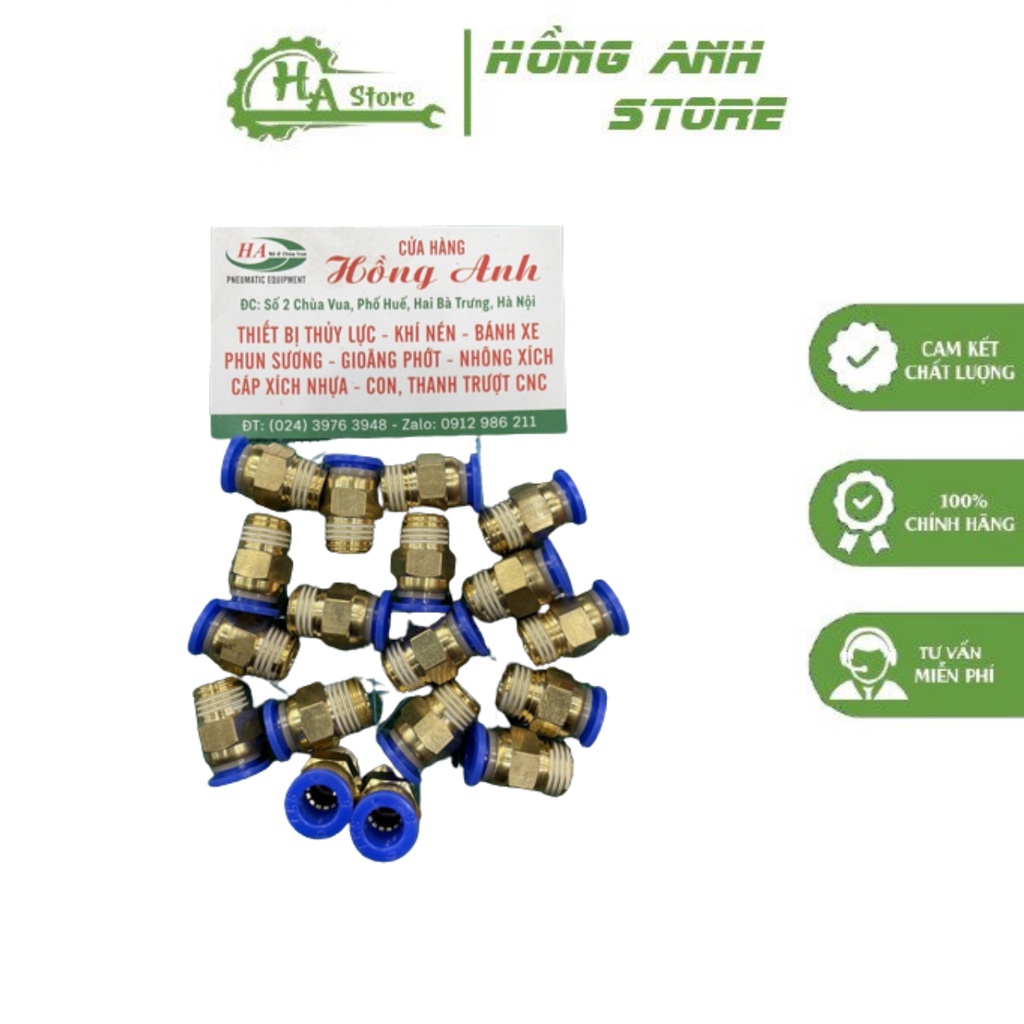 Cút Nối Thẳng 8-1/4 (PC 8-02), cút nối nhanh khí nén AKS PC8-02 (13mm ...