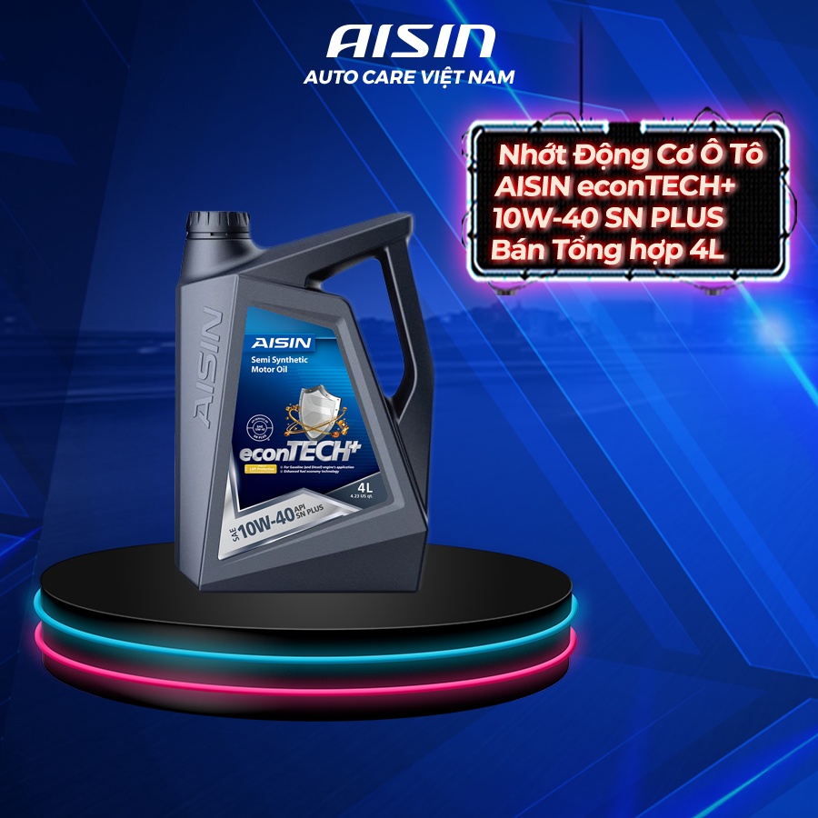 Nhớt tổng hợp 10W40 ô tô động cơ xăng AISIN tiết kiệm xăng econtech 4L | Shopee Việt Nam