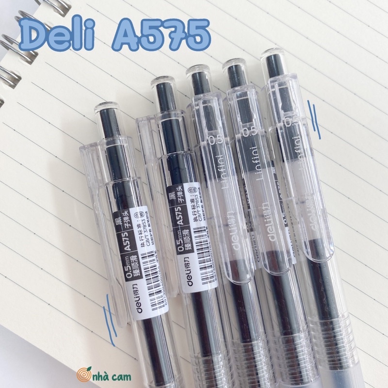 Bút Gel Bấm Deli A575 0,5mm Mực Đen Nhà Cam | Shopee Việt Nam