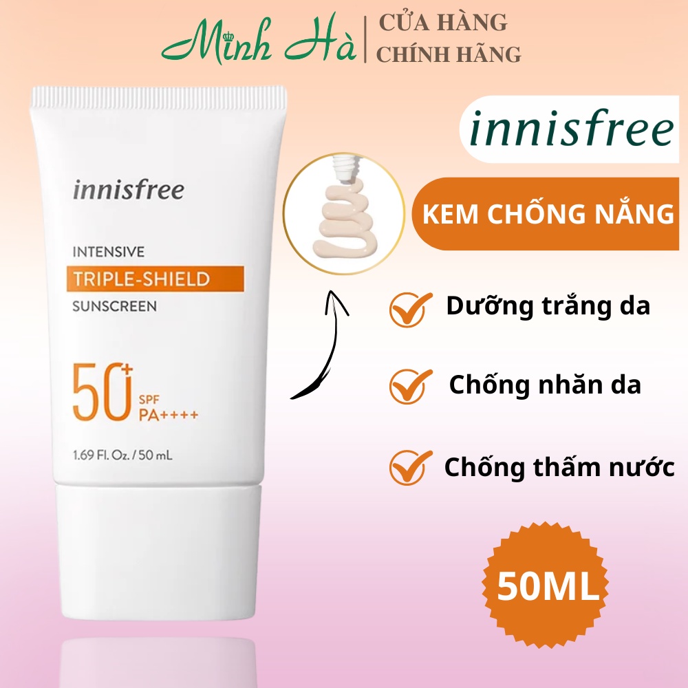 Kem chống nắng Innisfree Triple Shield SPF50+ PA+++ 2022 50ml giúp điều ...