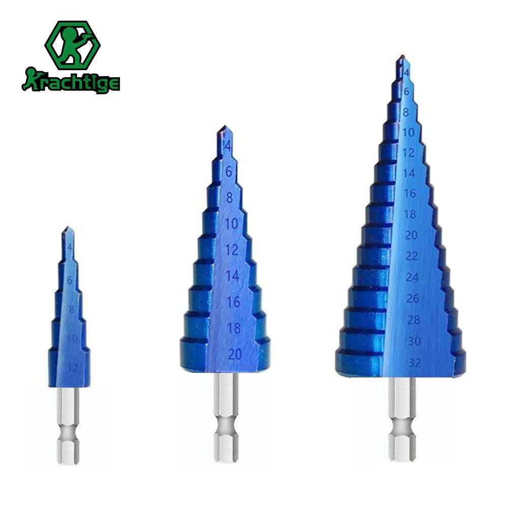 Bộ mũi khoan HSS Krachtige hình lục giác phủ nano màu xanh dương kích thước 4-12mm 4-20mm 4-32mm ...